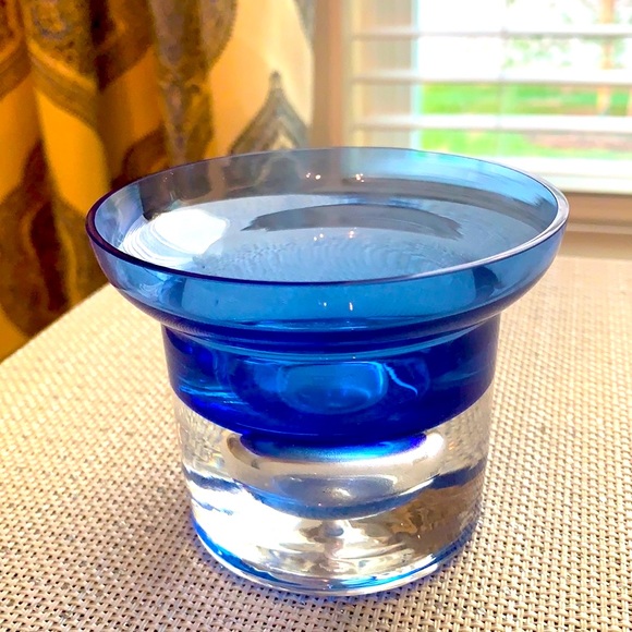 Krosno | Accents | Krosno Crystal Buble Cobalt Blue Candle Holder ...